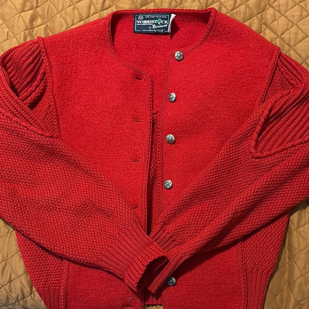 Red Wool Cardigan Vintage - Gem
